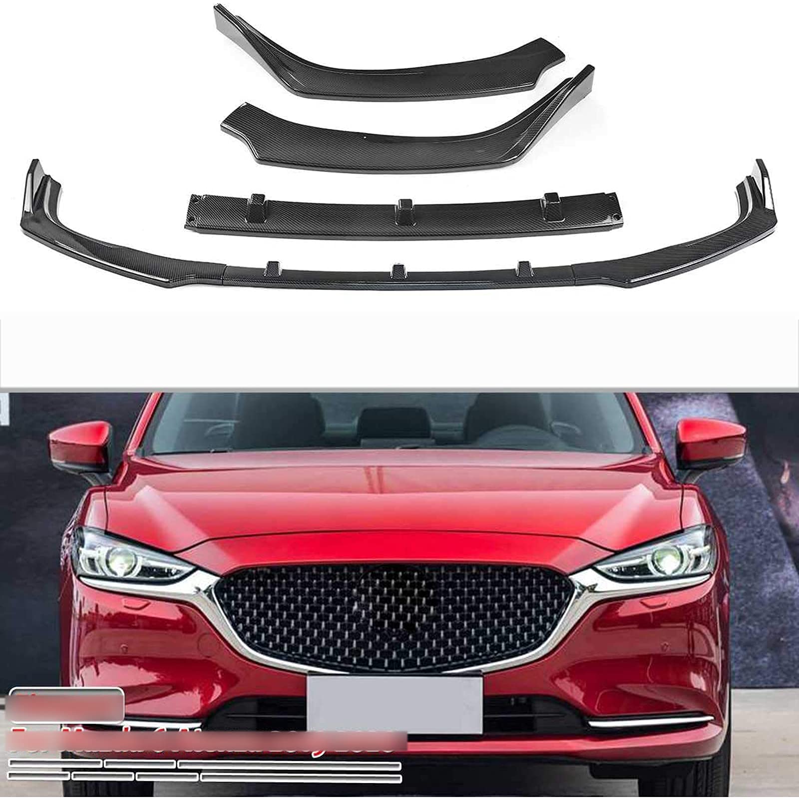 Buy TPDAMAI 3Pcs Car Front Spoiler Lip, Abs Front Bumper Chin Guard Lip ...