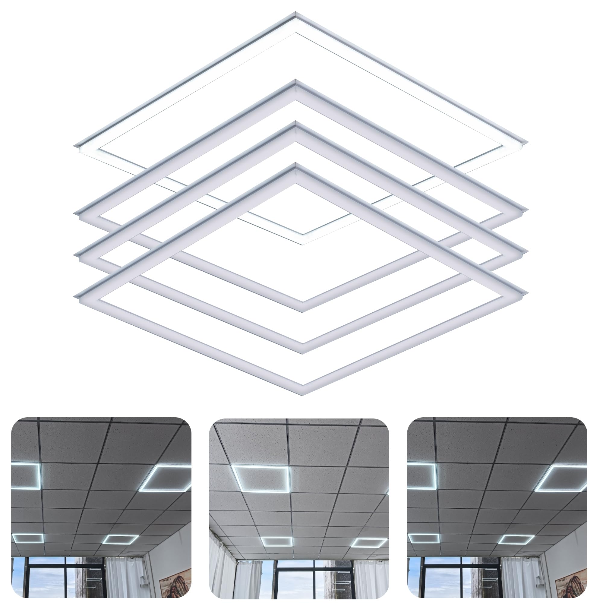 FENGSENGSHUIQI Flat Panel Light 2x2 Ft Led Frame Panel Light,Border ...