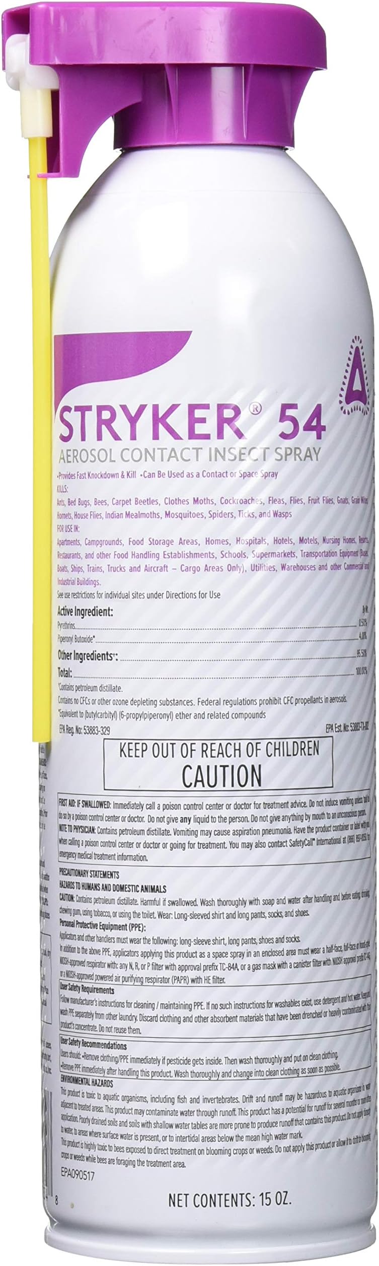 Amazon.com: Stryker 54 Aerosol Contact Insect Spray with Injector 15oz ...