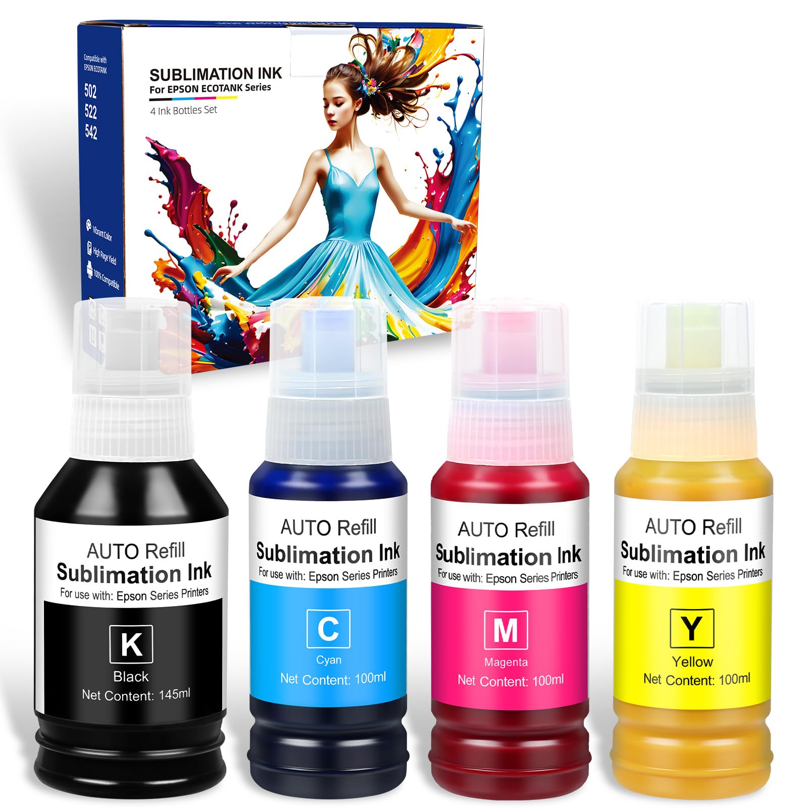 Amazon.com: 445ml Sublimation Ink for EPSON Ecotank 2800, Sublimation ...