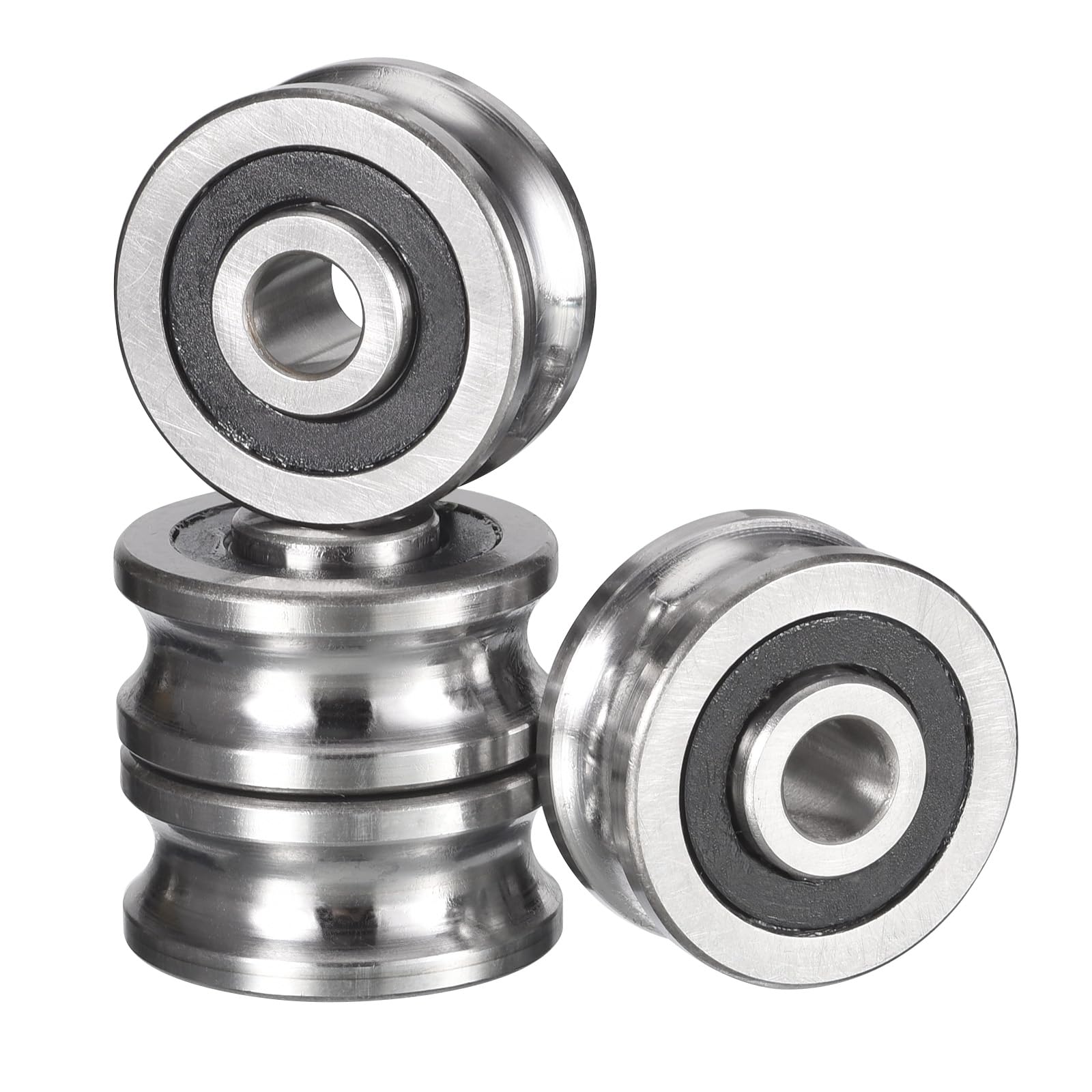 HiPicco SG10 Deep U Groove Ball Track Guide Bearing, ID 4mm x OD 13mm x ...