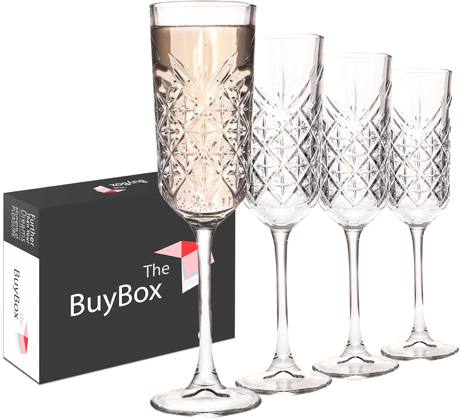 Flute Champagne Verre Lot de 4 (175ml/6oz), Verres coupe Champagne ...