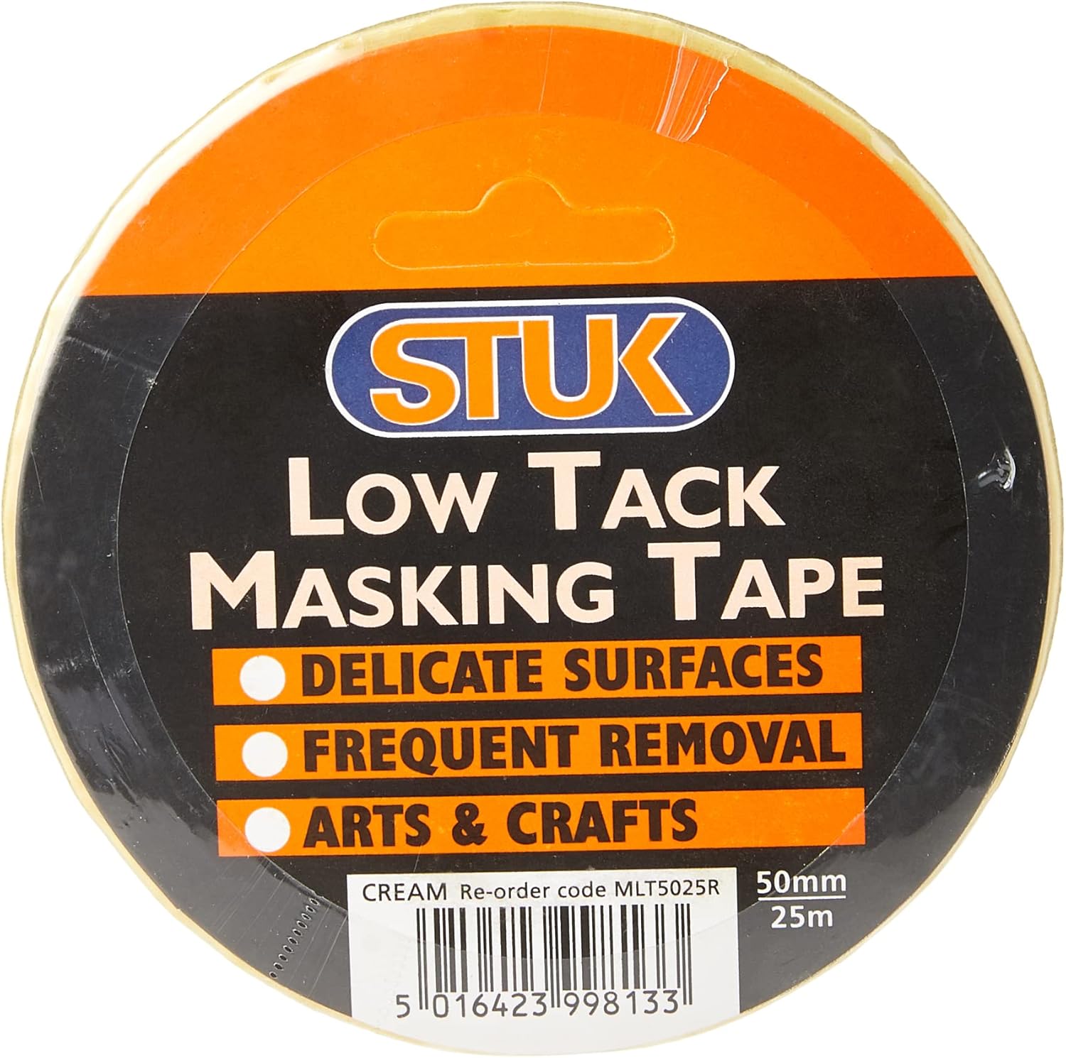 STUK MLT5025R 50 mm x 25 m Low Tack Masking Tape - Cream : Amazon.co.uk ...