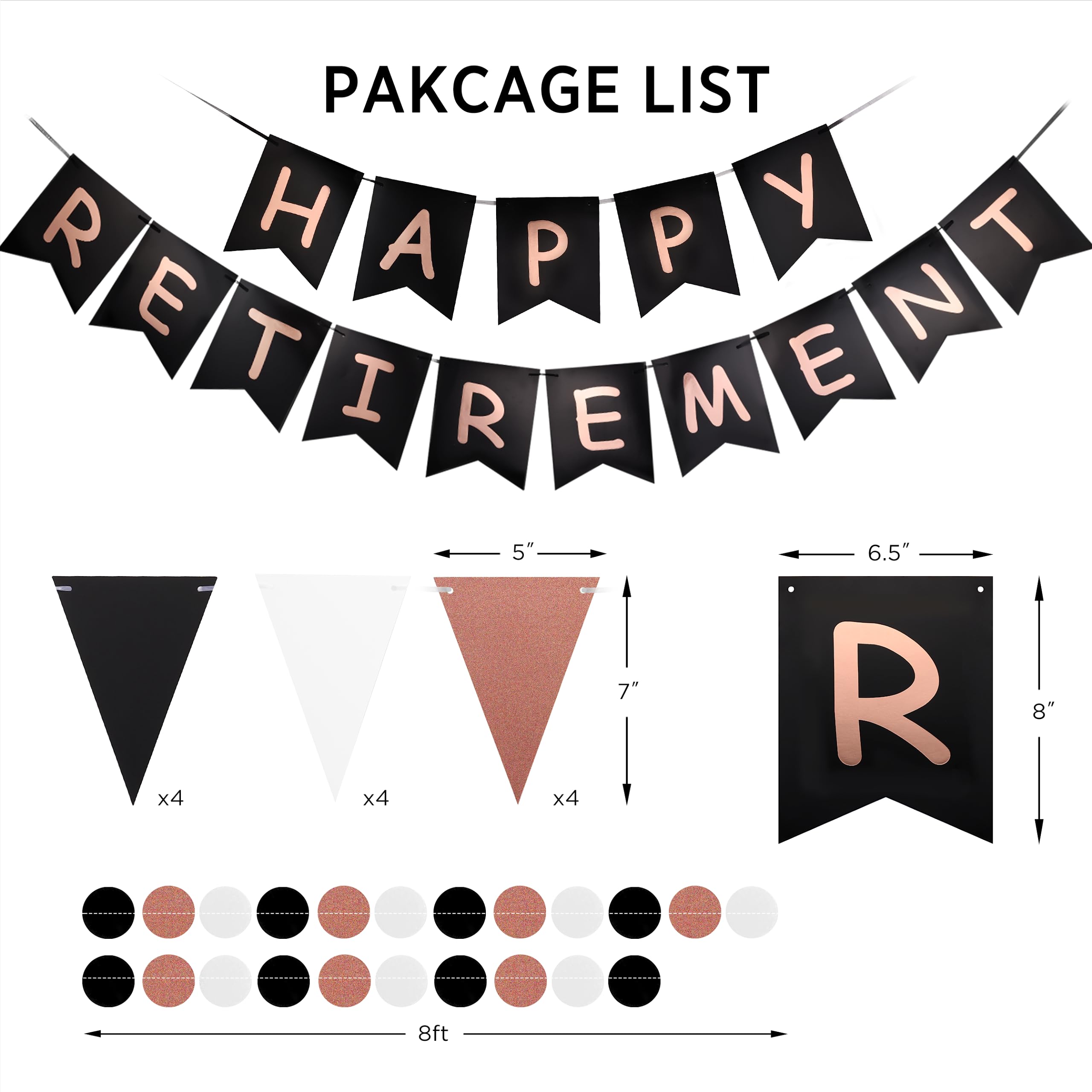 Snapklik.com : Happy Retirement Banner Assembled Rosa And Gold ...