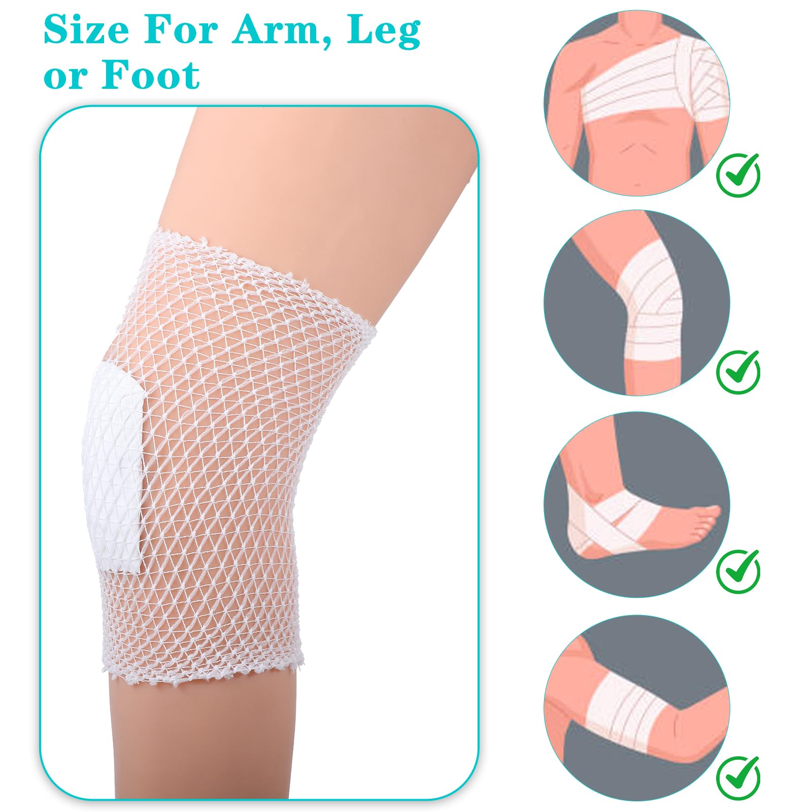 Snapklik.com : Tubular Bandage Elastic Tubular Gauze White 2M Net Wound ...