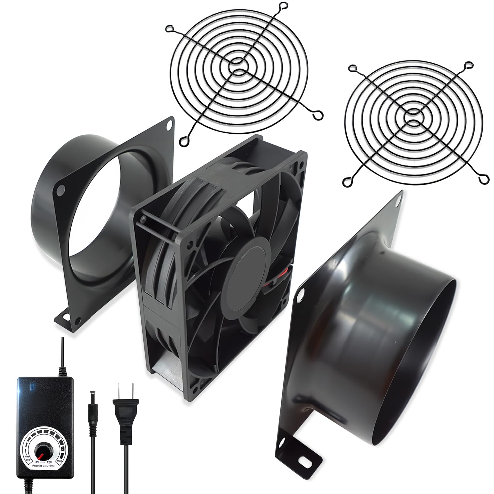 Amazon.com: Dcfairfan 4 inch Axial Exhaust Fan 100mm 12V DC Vent Fan ...