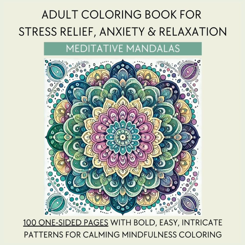 Amazon.com: Adult Coloring Book for Stress Relief, Anxiety, and ...