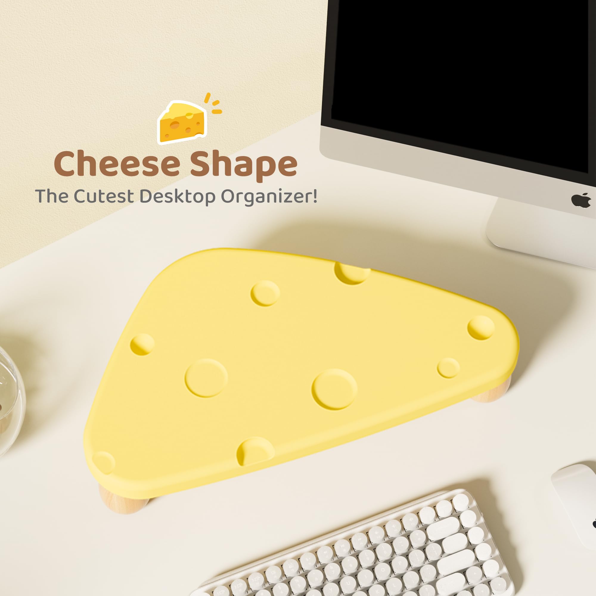 Snapklik.com : Cute Monitor Stand Riser,Cheese-Shaped Sturdy Desktop ...