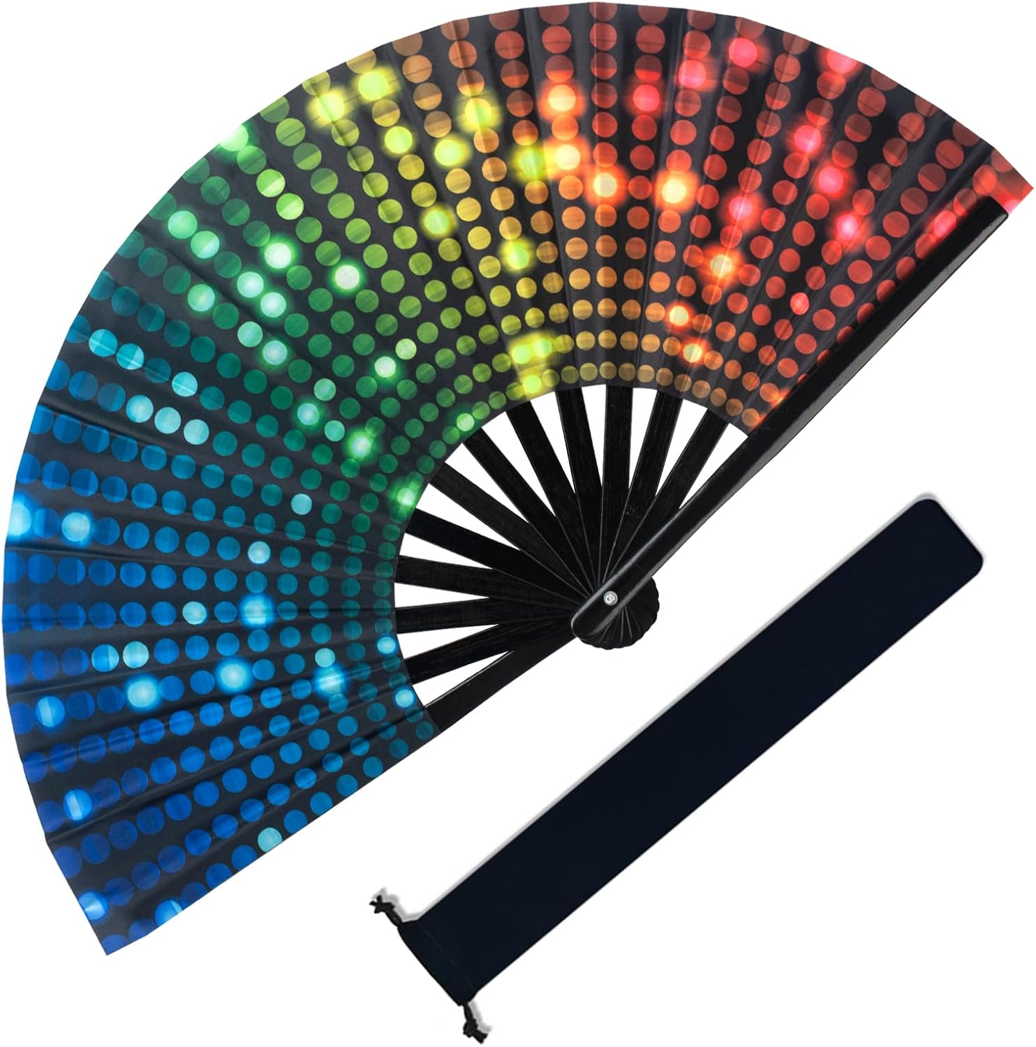 Amazon.com: Large Folding Hand Rave Fan for Women Men, Chinease ...