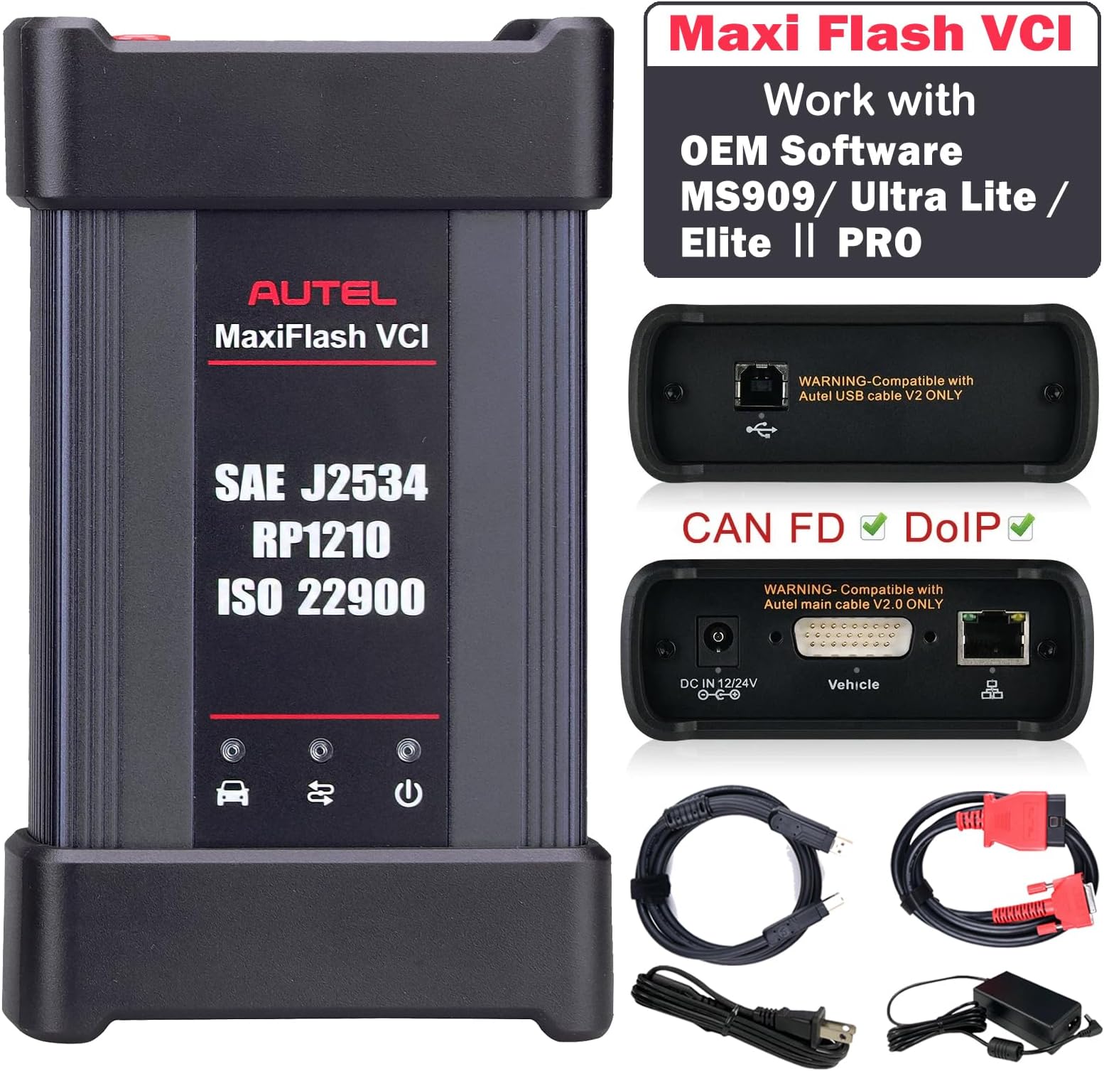 Amazon.com: Autel MaxiFlash VCI Kit J2534 Reprogramming Tool J2534 ...