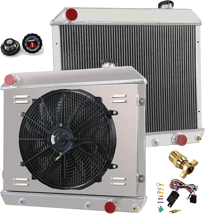 Amazon.com: OzCoolingParts 3 Row Core All Aluminum CU284 DPI284 Radiator + 16" Fan w/Shroud Kits ...