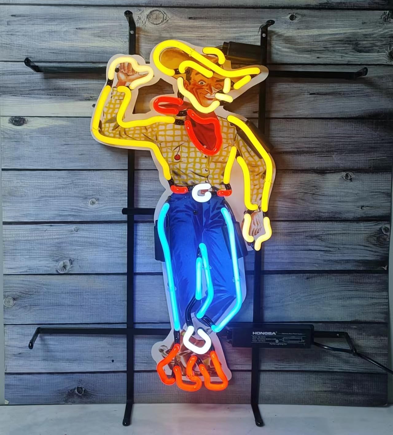 Neon Signs for Wall Decor Las Vegas Cowboy Sign Light Man Cave Bar Pub ...
