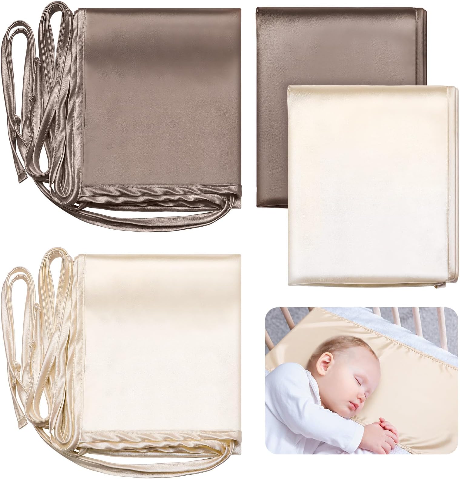 Amazon.com : Bassinet Bed Sheets – Bassinet Fitted Sheets 4 Pack – 100% ...