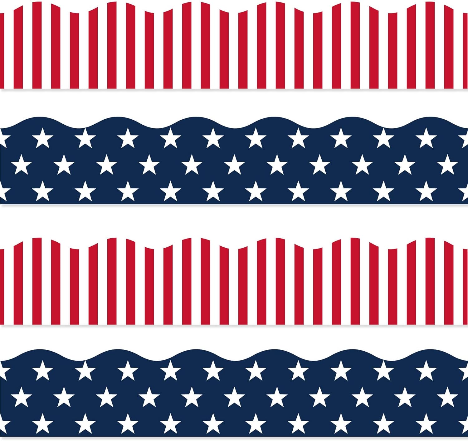 Amazon.com: Whaline 69Ft 4th of July Bulletin Board Borders 60 Sheet ...