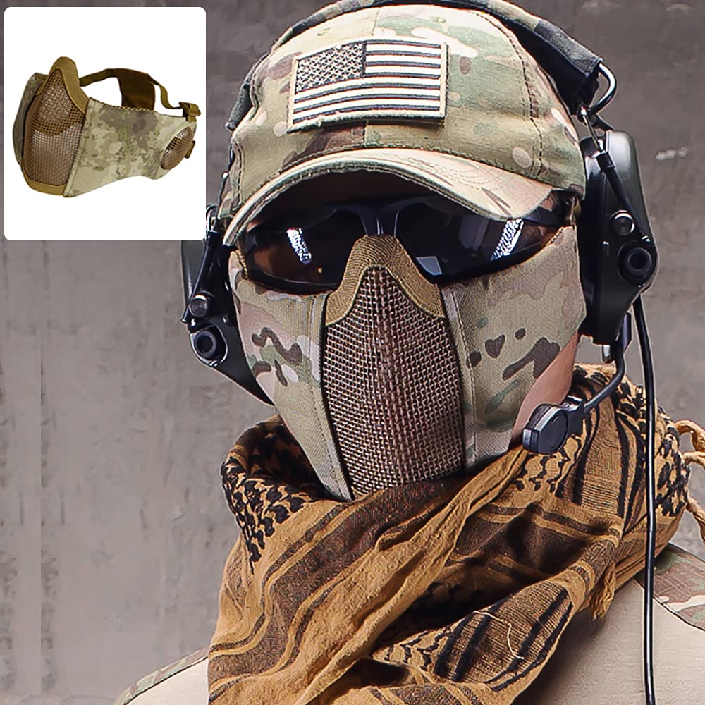 Snapklik.com : AOUTACC Airsoft Mesh Mask, Half Face Mesh Masks