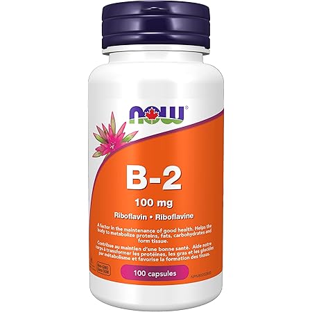 Amazon.com: NOW Supplements, Vitamin B-2 (Riboflavin) 100 mg, Energy ...