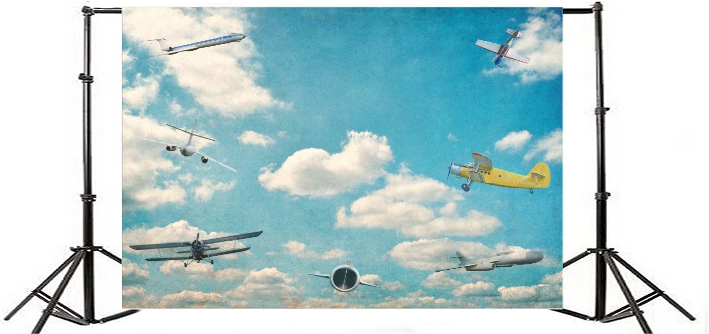 Amazon.com: BELECO Airplane Backdrop 7x5ft Fabric Airplane Landing ...