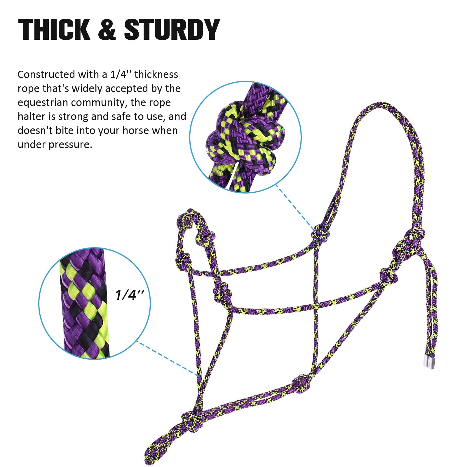 Snapklik.com : Harrison Howard Rope Halters For Horses Super Sturdy ...