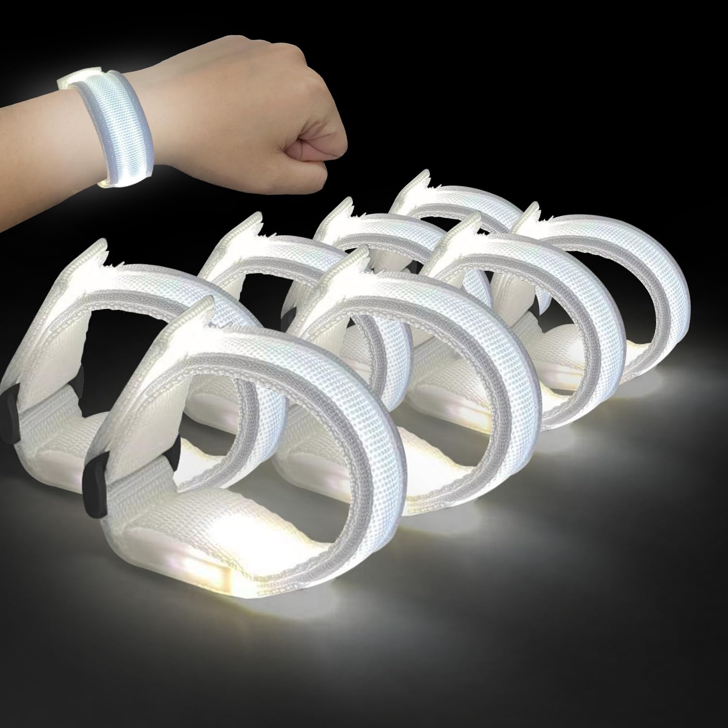 Amazon.com: M.best 8pcs LED Light Up Bracelets Glow Flashing Wristbands ...