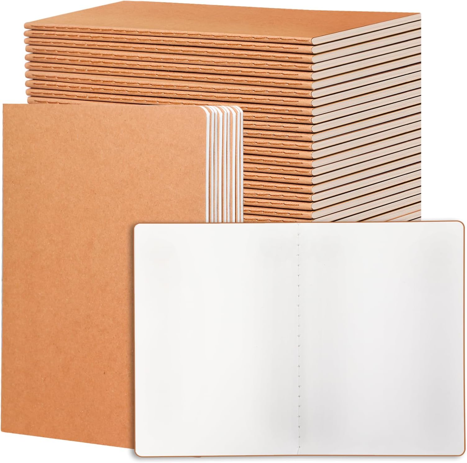 Amazon.com : zmybcpack 48 Pack Mini Kraft Paper Blank Notebook, 4 x 4 inch Unlined Journals ...