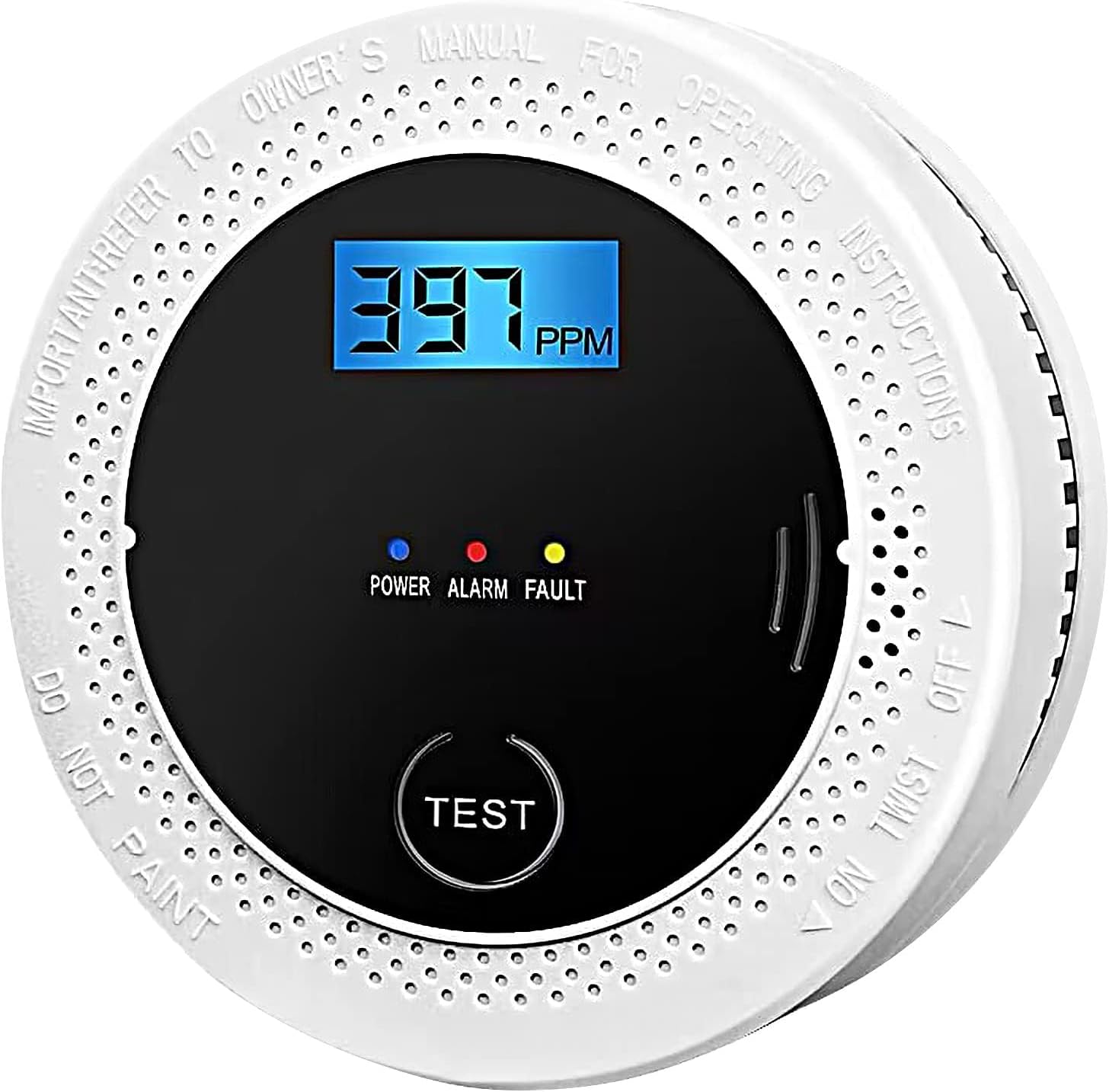 Smoke and Carbon Monoxide Detector Powered by Battery with Digital Display, Dual Alarm Sensor of ...