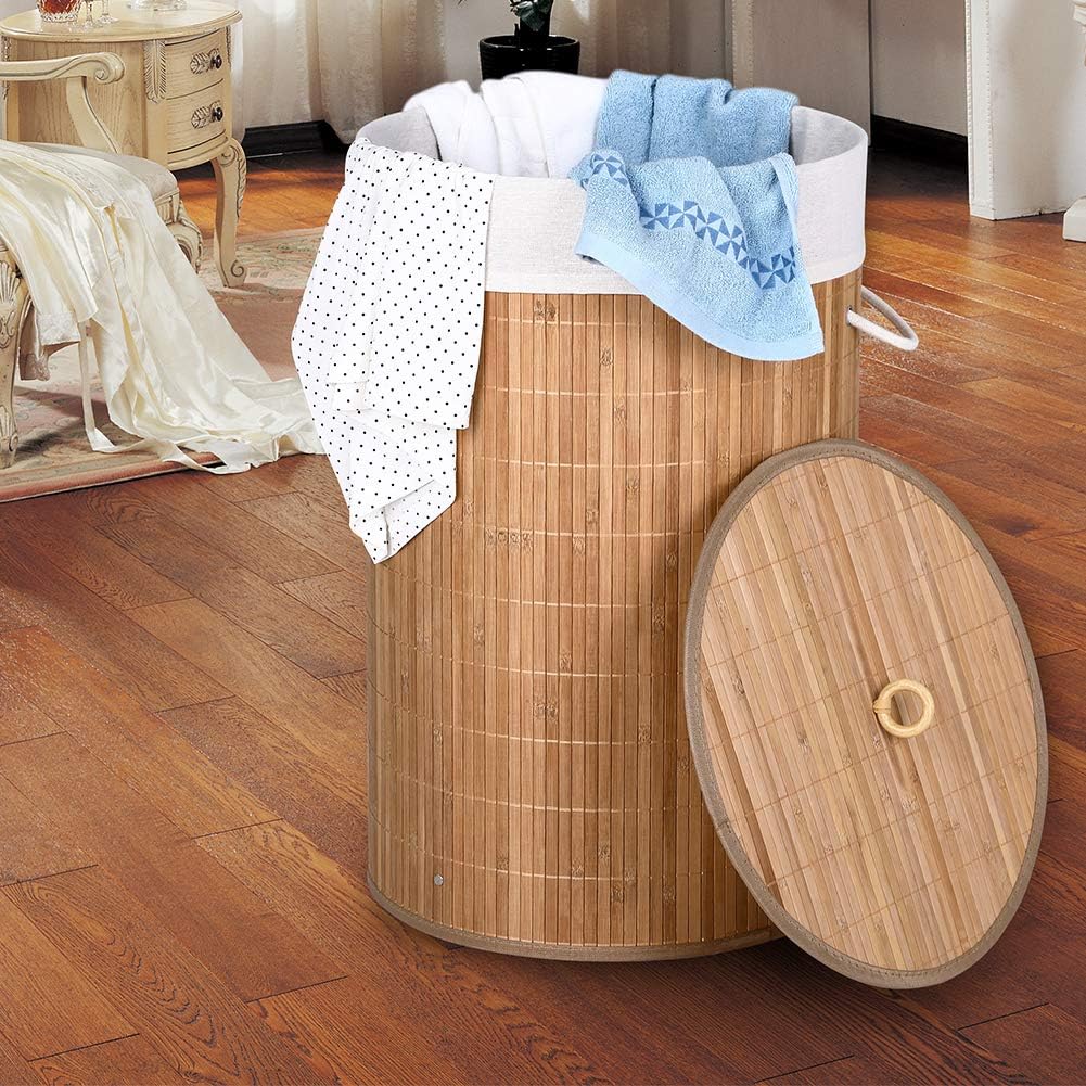 BAKAJI Bamboo Laundry Basket 70L (38x60cm) Instruction Manual