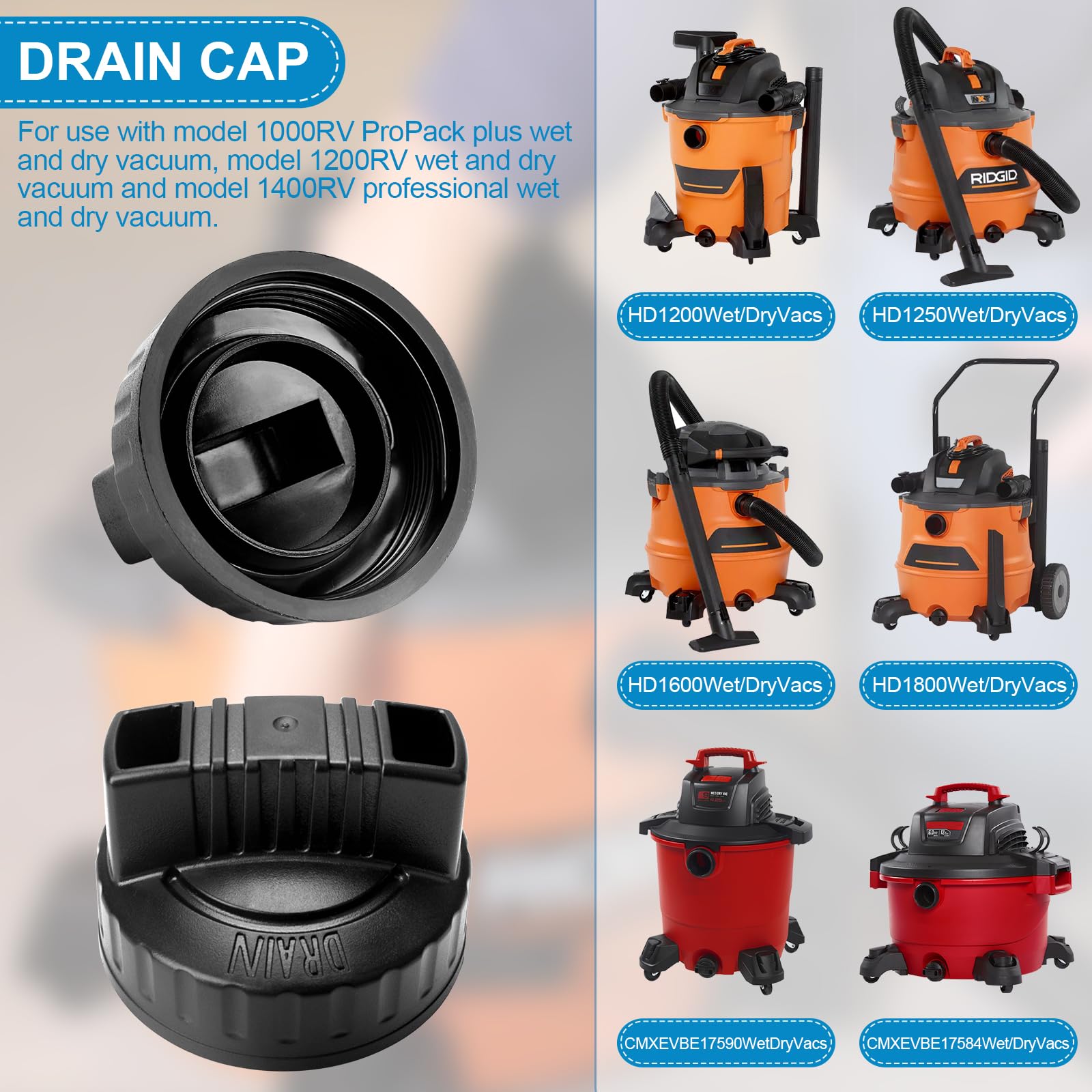 Snapklik.com : 47922 Vacuum Drain Cap For Ridgid Shop Vac Vacuums ...