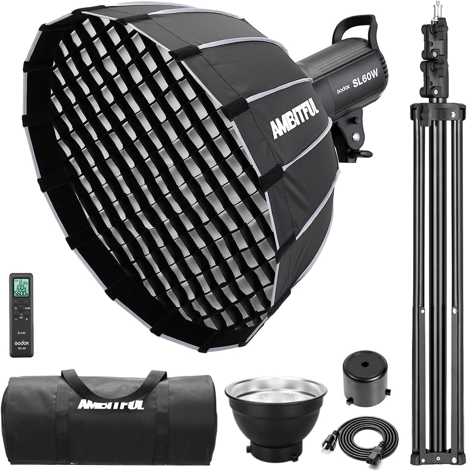 Amazon.com : Godox SL-60W CRI 95+ LED Video Light SL60W White 5600K ...