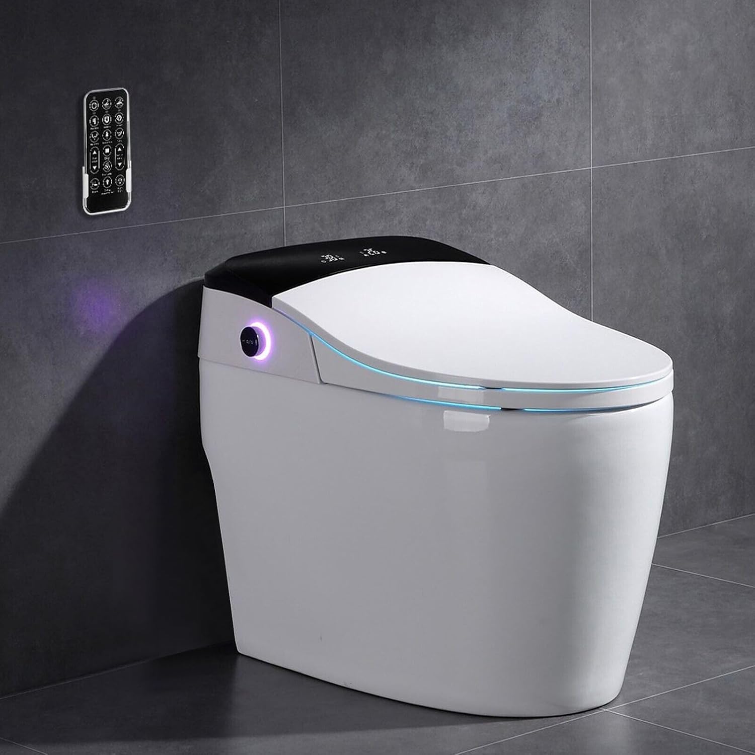 HTK Smart Toilet - Modern One-Piece Elongated Bidet with Heated Seat ...