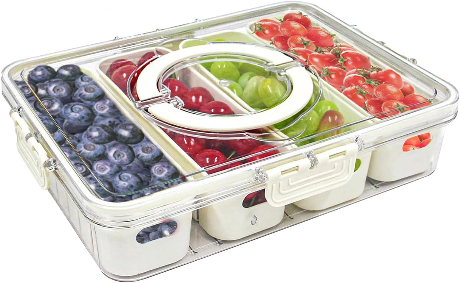 Amazon.com | Divided Serving Tray with Lid & Handle| Multi-Purposed ...