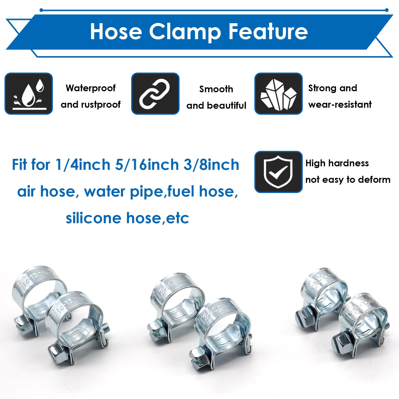 Snapklik.com : Smseace 60Pcs Fuel Line Clamps Fuel Injection Hose ...