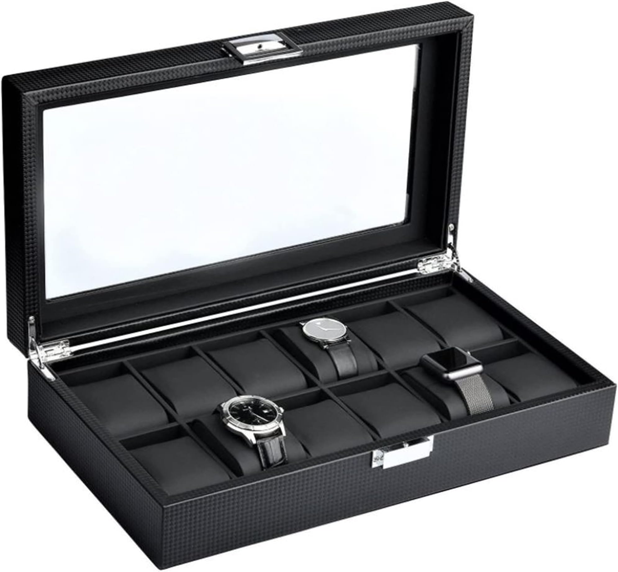 Amazon.com: BEWISHOME Watch Box Organizer 12 Watch Case for Men Luxury ...