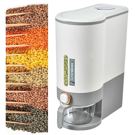 MIXEN Food Dispenser, Rice Bucket Grain Storage Box Container Kitchen ...
