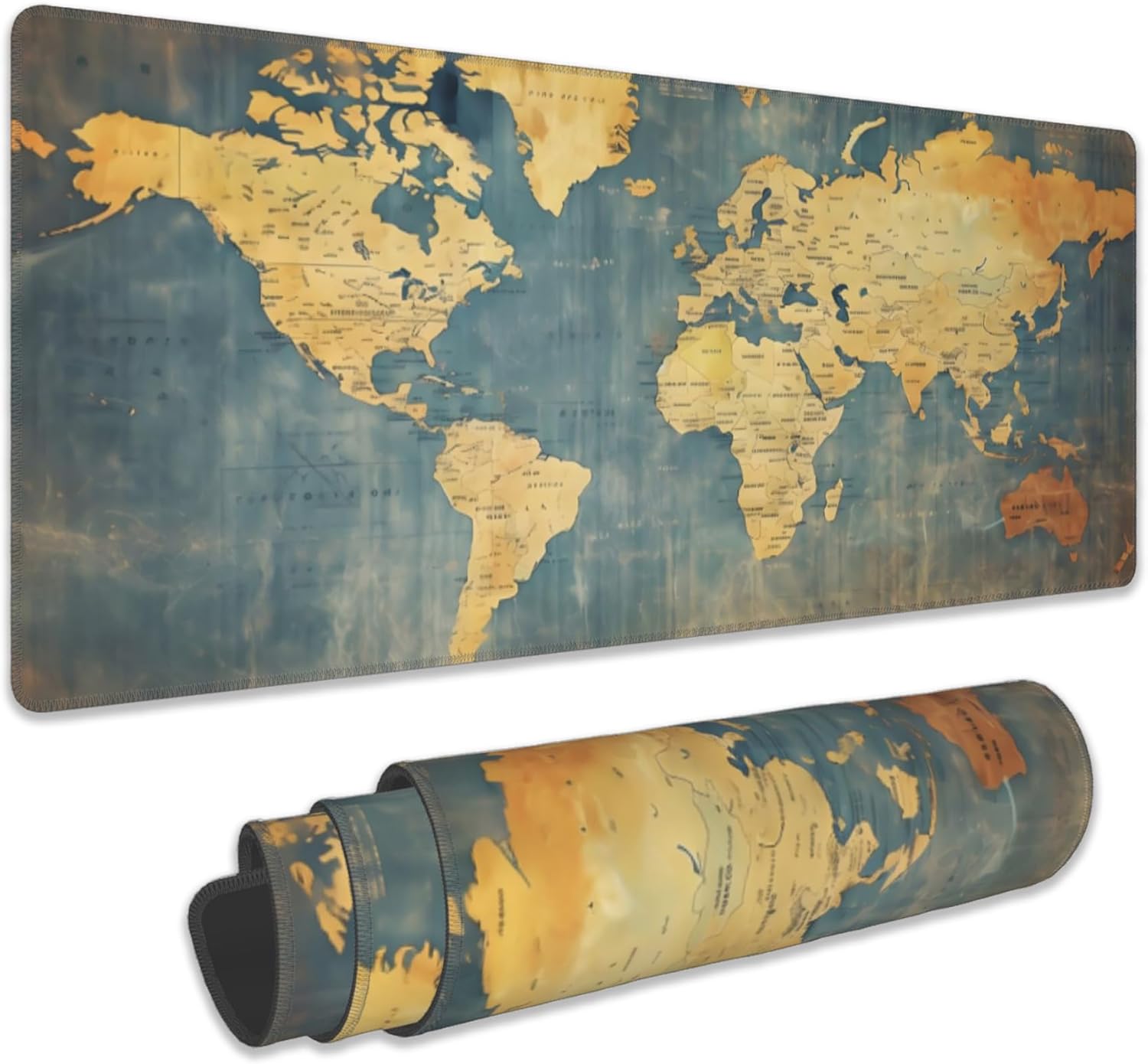 Amazon.com: Gaming Mouse Pad, Grunge Vintage World Map Extended Mouse ...