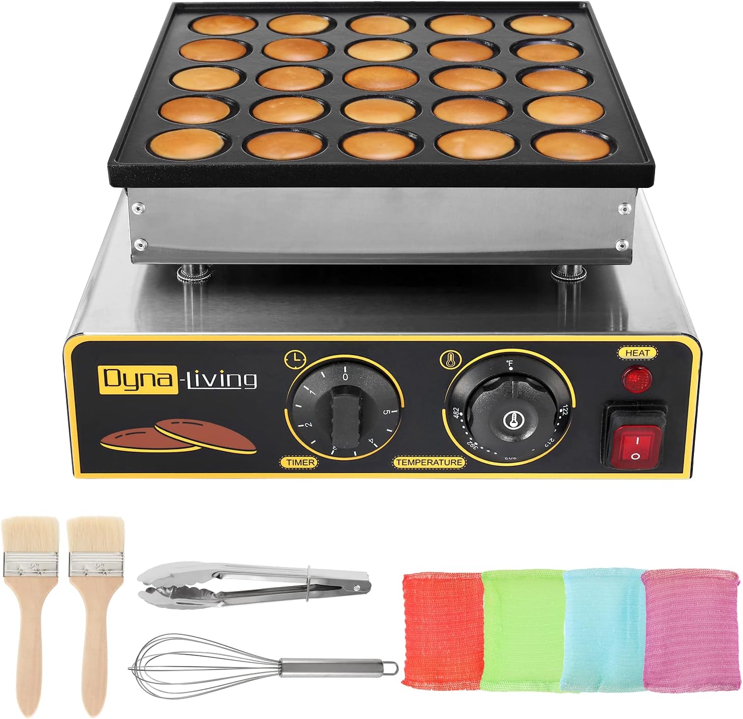 Amazon.com: Electric Mini Dutch Pancake Baker Maker for 36 Mini Dutch ...