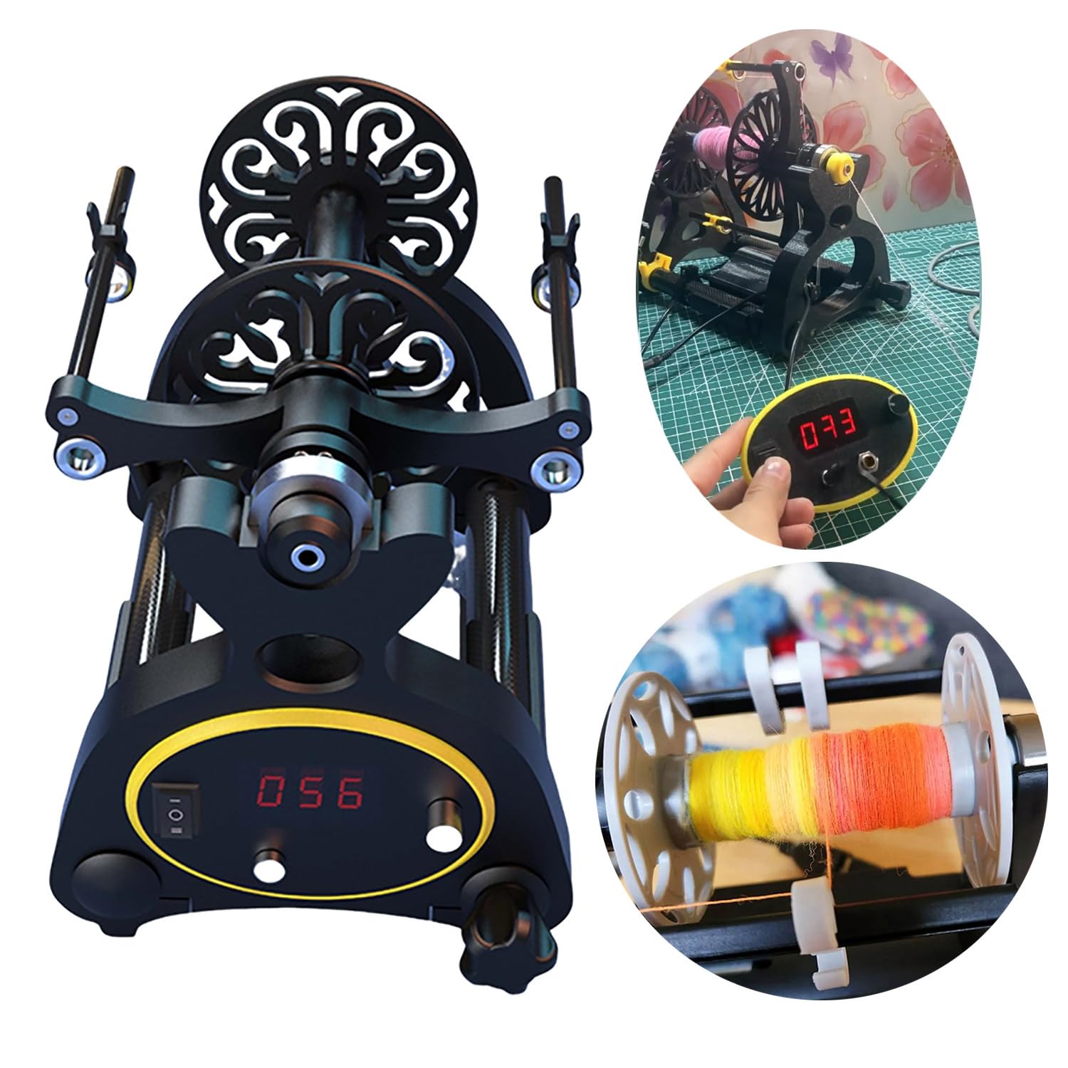 Professional 12V Electric Spinning Wheel with LCD Digital Display ...