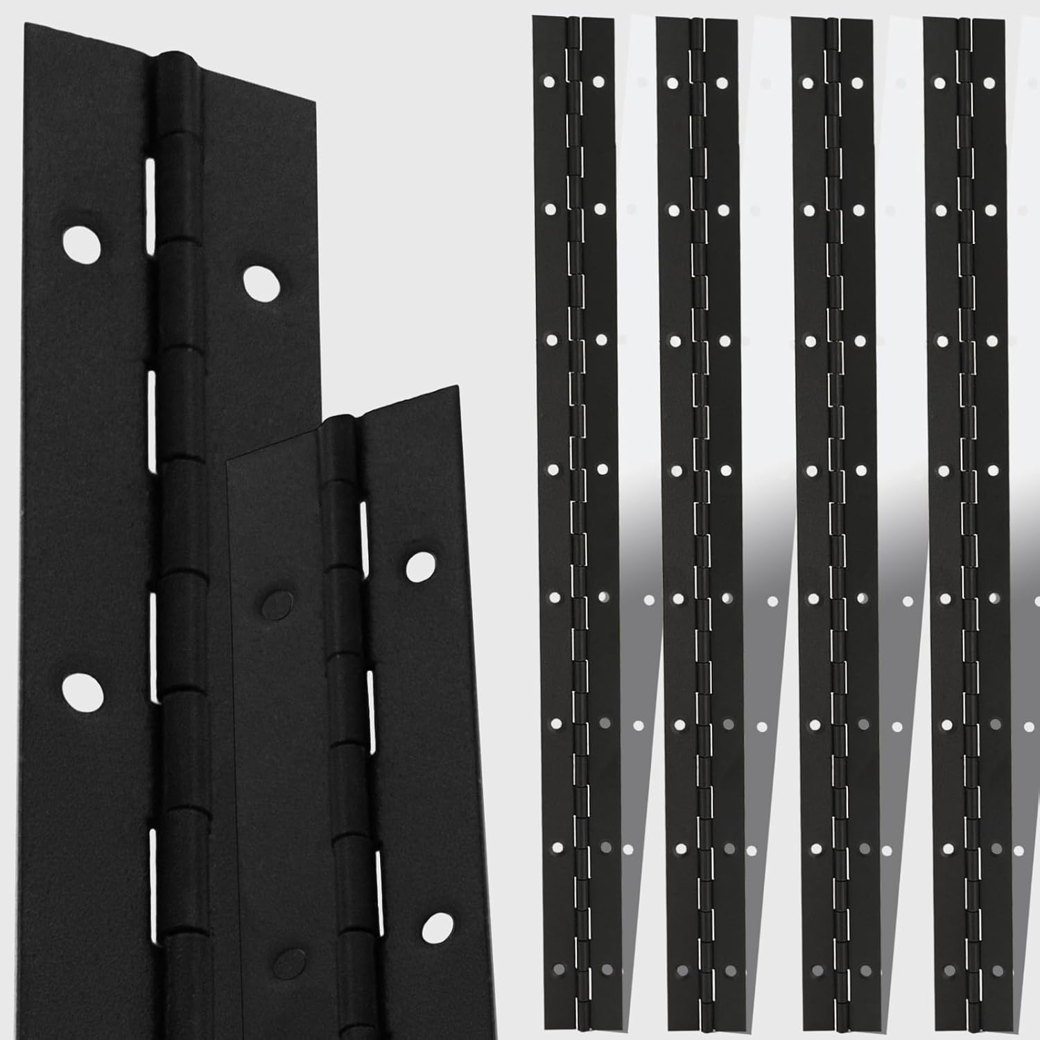 12PCS 16Inch Black Continuous & Piano Hinges, 1.2'' Open Width Heavy ...