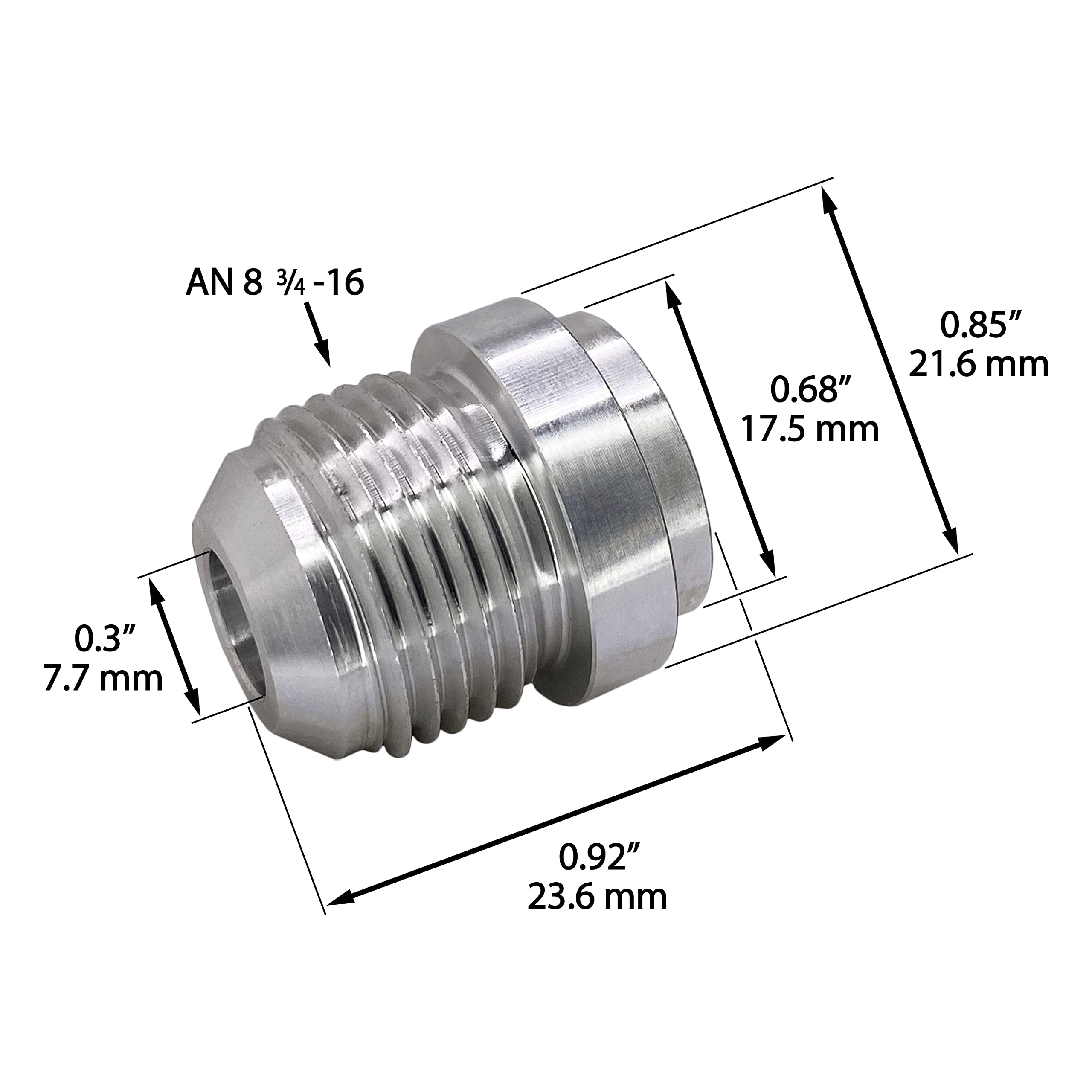 Snapklik.com : AN8 Weld On Bung Aluminum Male Flare Weldable Fuel Tank ...
