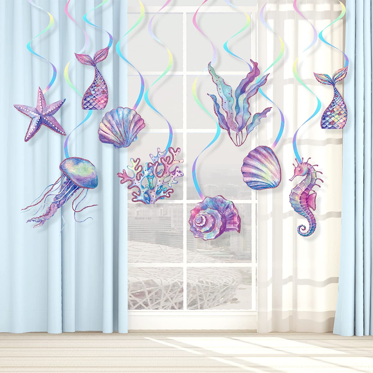 Snapklik.com : Mermaid Hanging Swirl Decorations, Mermaid Birthday ...