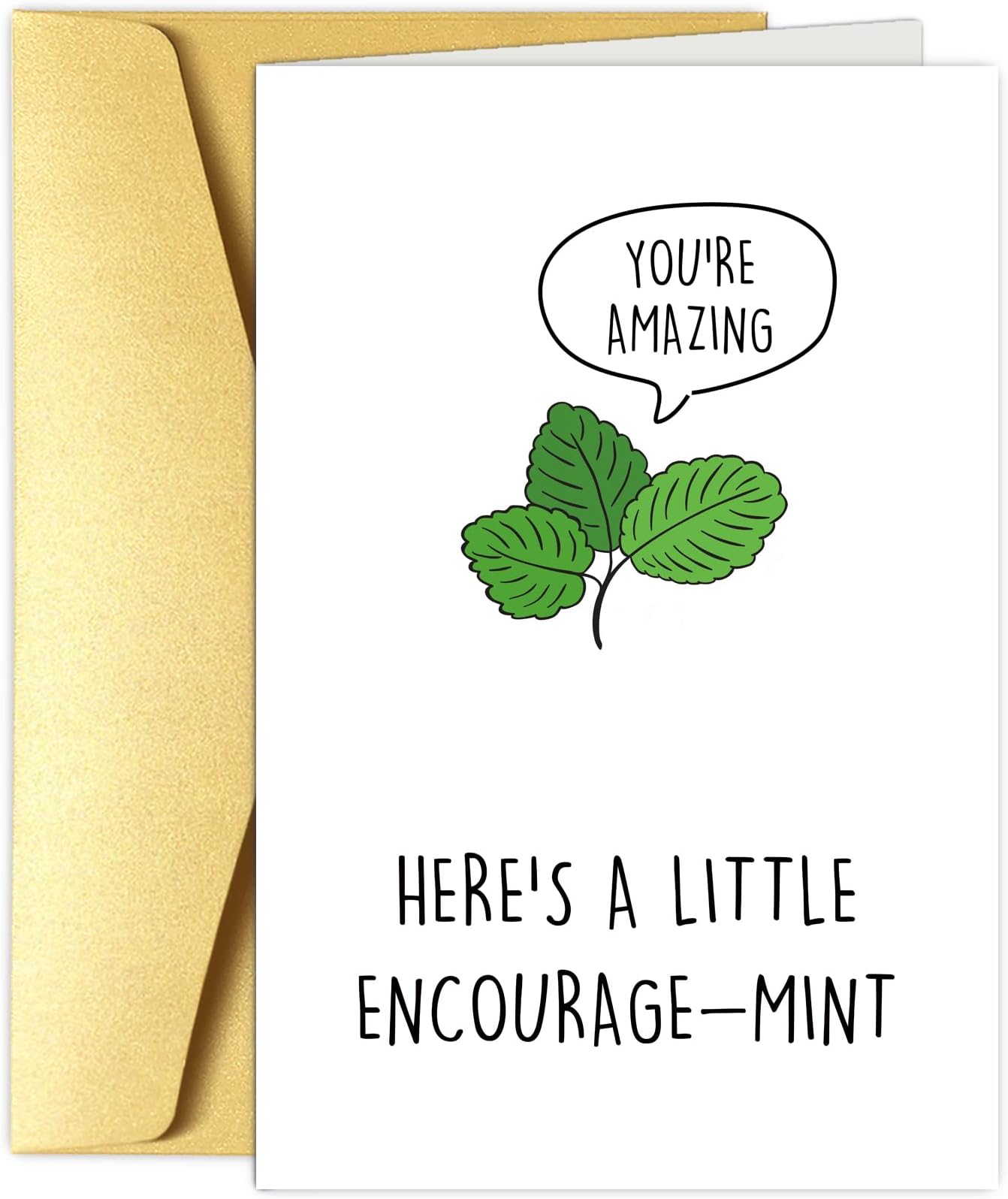 Amazon.com : Obbyidk Cute Leaves Encouragement Card for Women Men ...