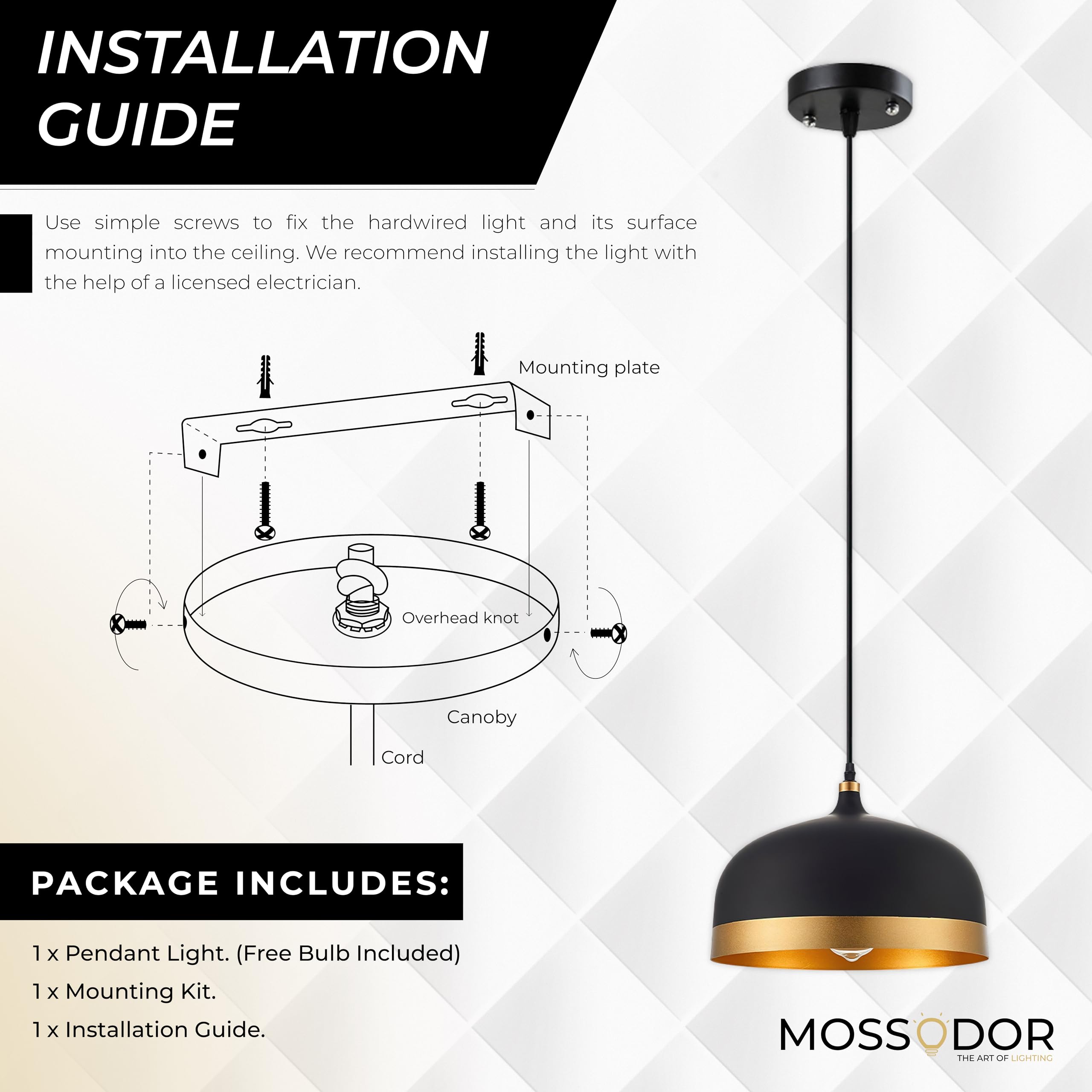 Long Life Lamp Company Industrial Pendant Light Black Metal Ceiling ...