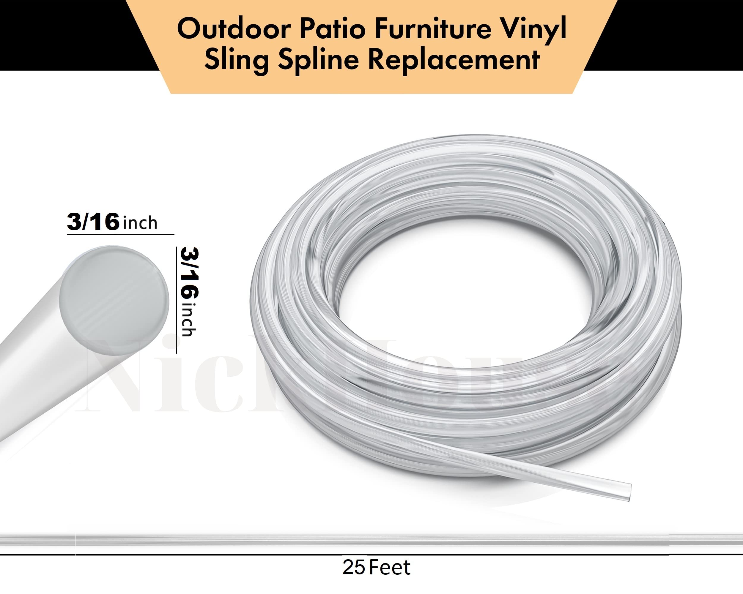 Snapklik.com : 25 Vinyl 3/16 Outdoor Patio Sling Chair Spline Cording ...