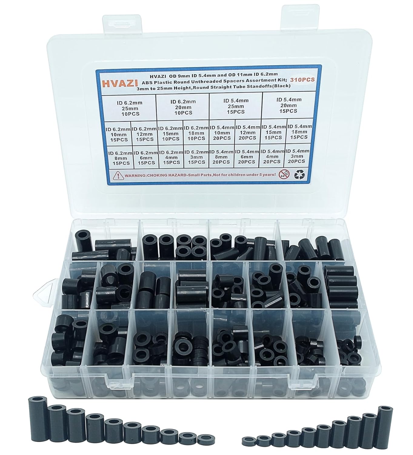 HVAZI OD 9mm(0.354") ID 5.4mm(0.213") and OD 11mm(0.433") ID 6.2mm(0. ...