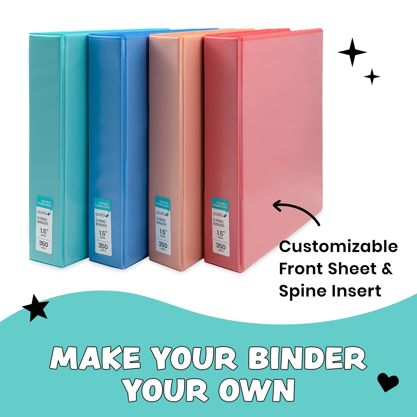 Snapklik.com : Yoobi 1.5 Inch Binder & 8-Tab Divider Set 4 Three-Ring ...