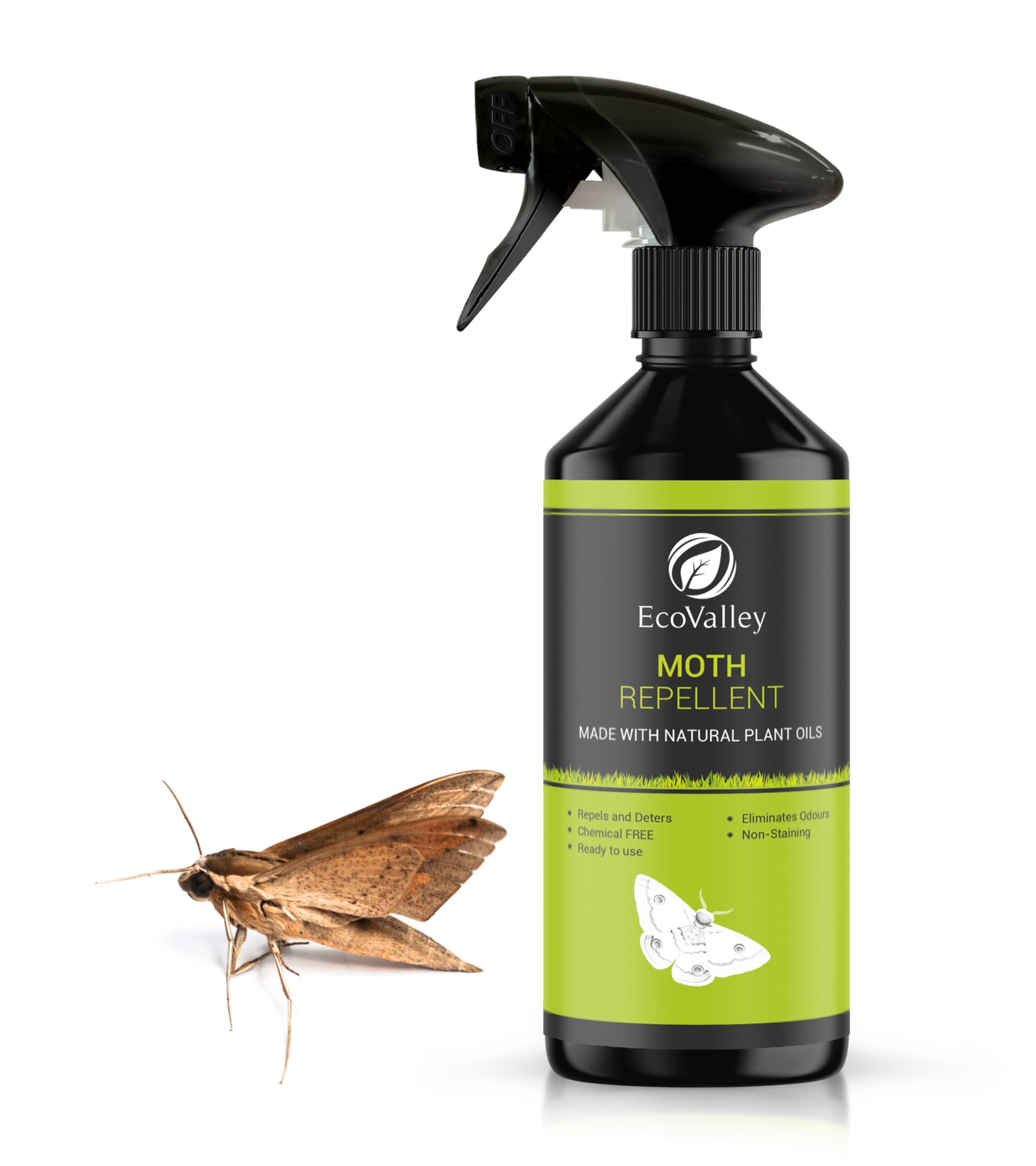 EcoValley Moth Repellent Spray - 500ml Lavender Scented Natural ...