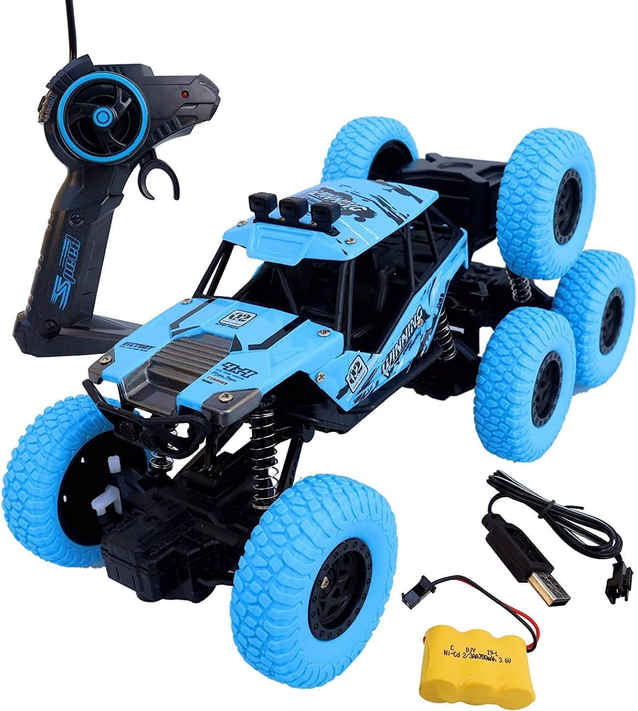 Kipit Remote Control RC Car 4WD Monster Truck Off-Road 8 Wheels Rock ...