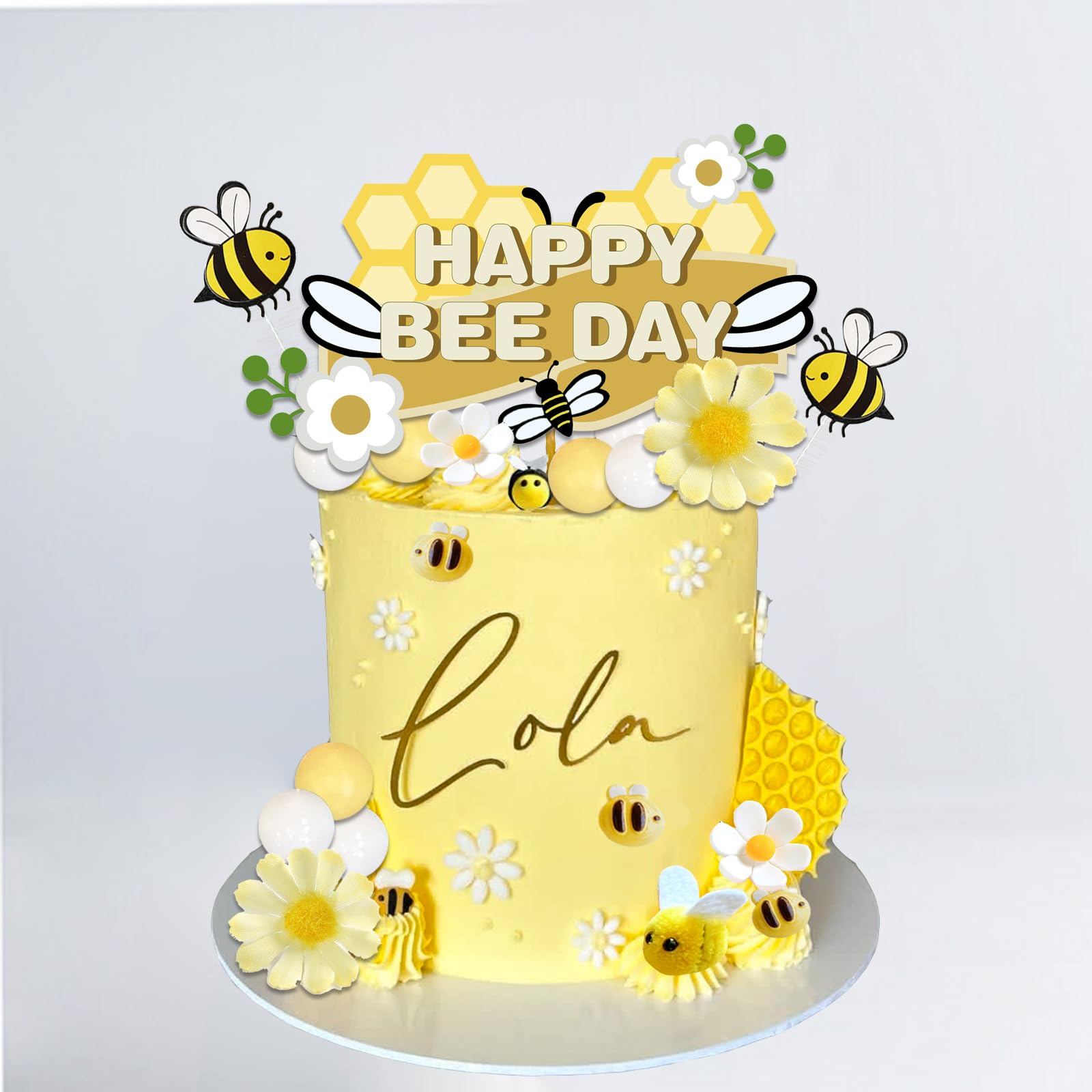 Amazon.com: 41Pcs Bee Cake Decorations Bumble Bee Cake Toppers Daisy ...