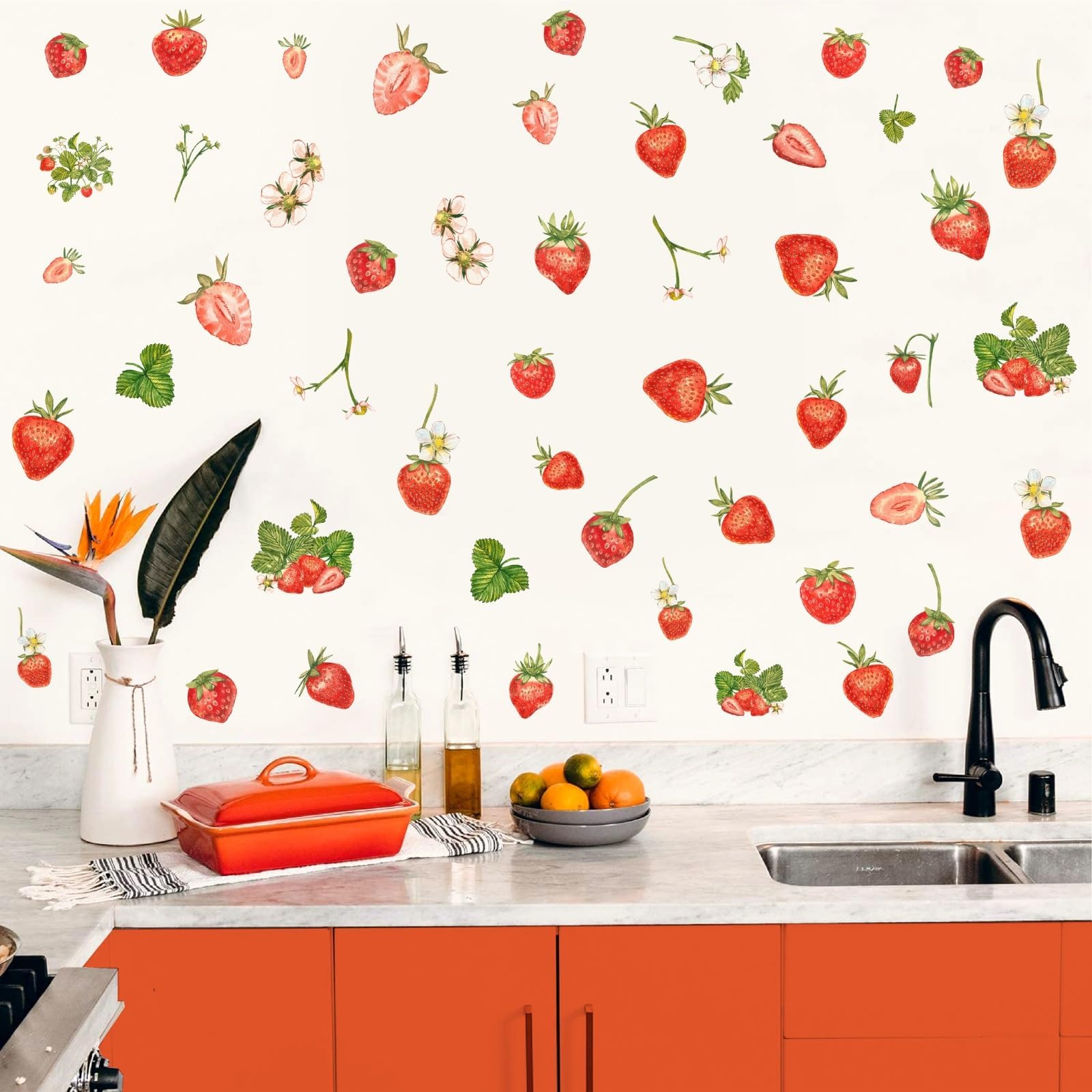 Amazon.com: Buer Homie Wall Stickers, 48 PCS 4 Sheets, Strawberry ...