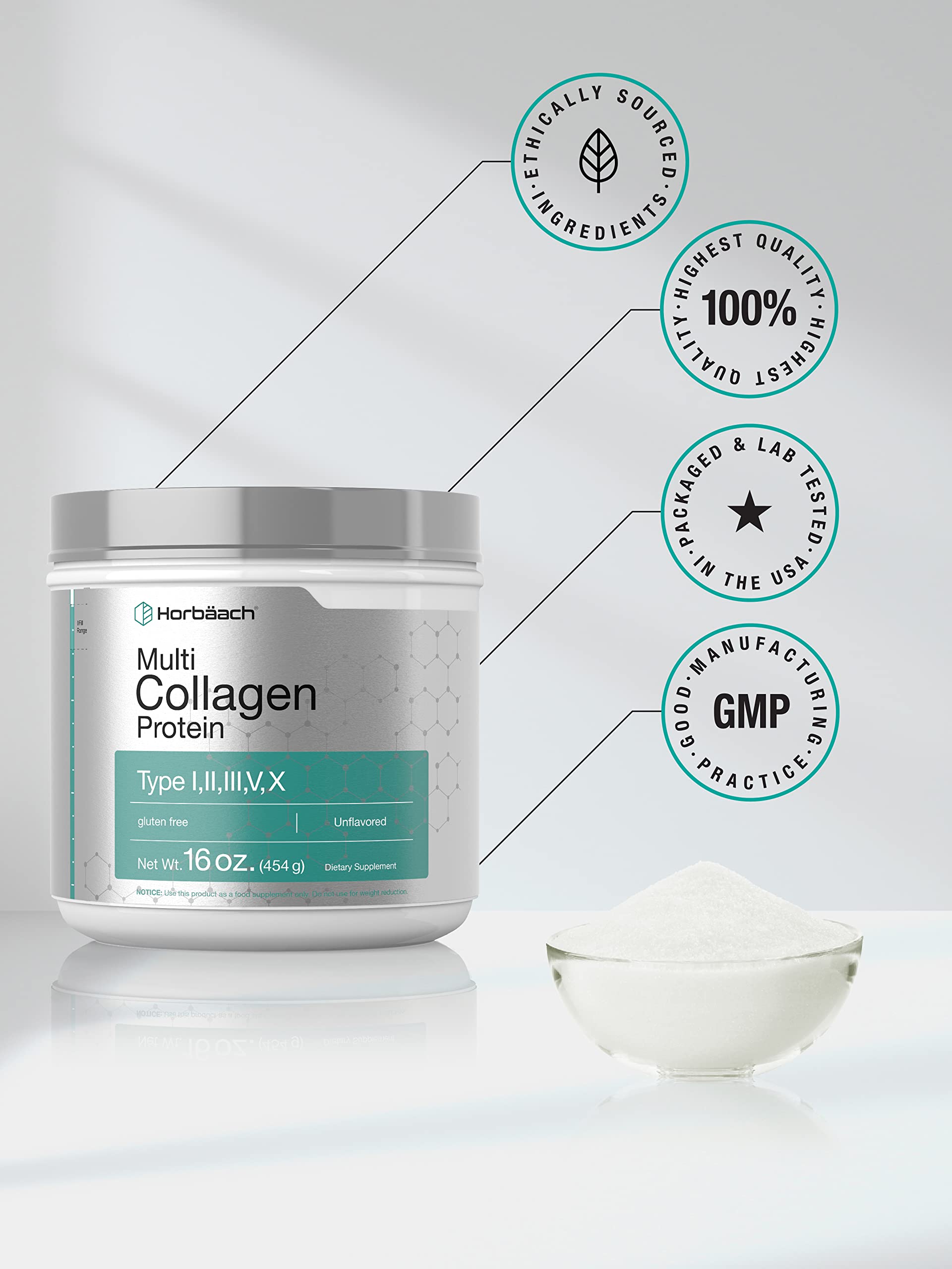 Snapklik.com : Multi Collagen Protein Powder 16 Oz Type I, II, III, V ...