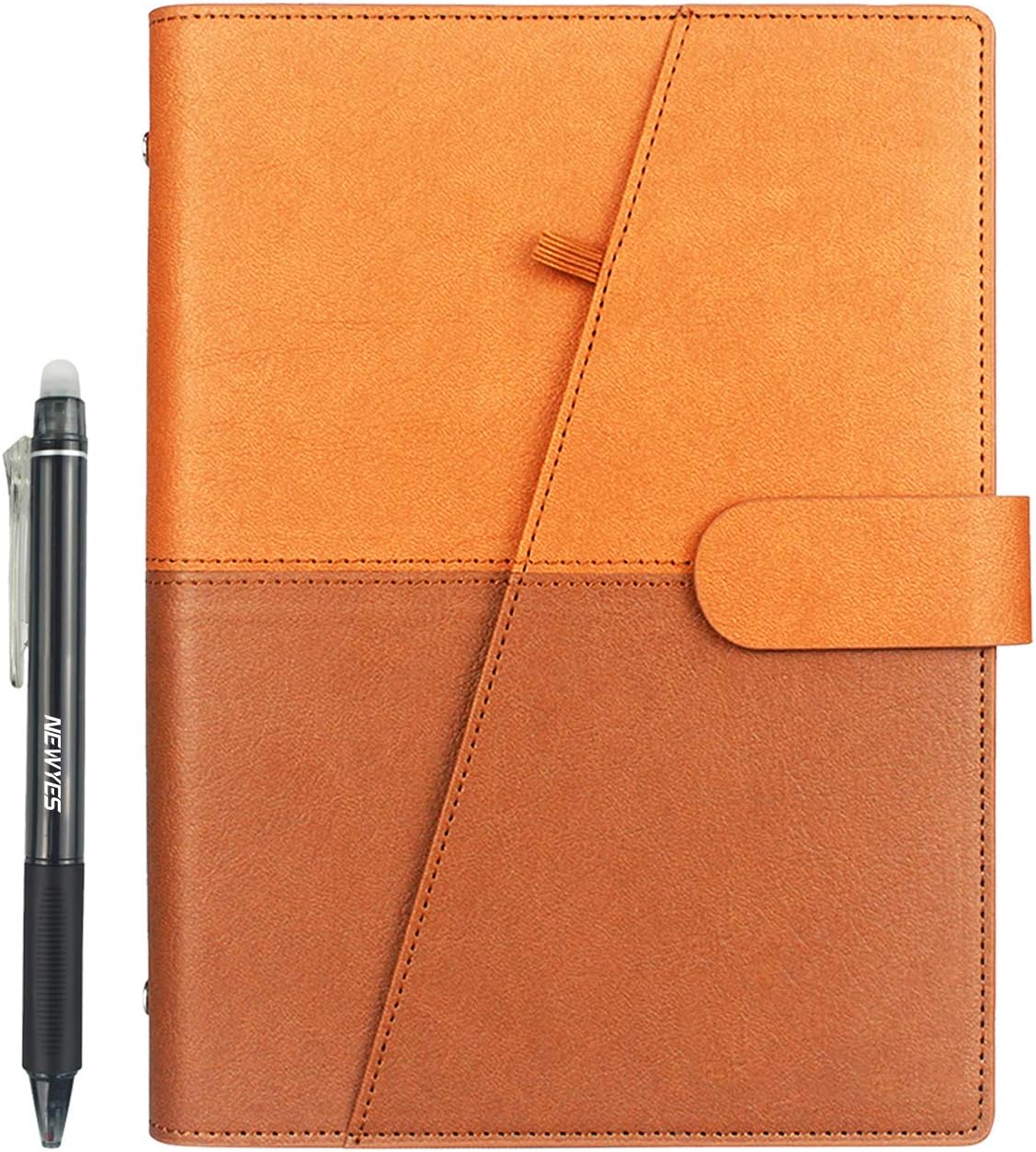 HOMESTEC Reusable Smart Notebook - A5, Brown PU Leather with Storage ...